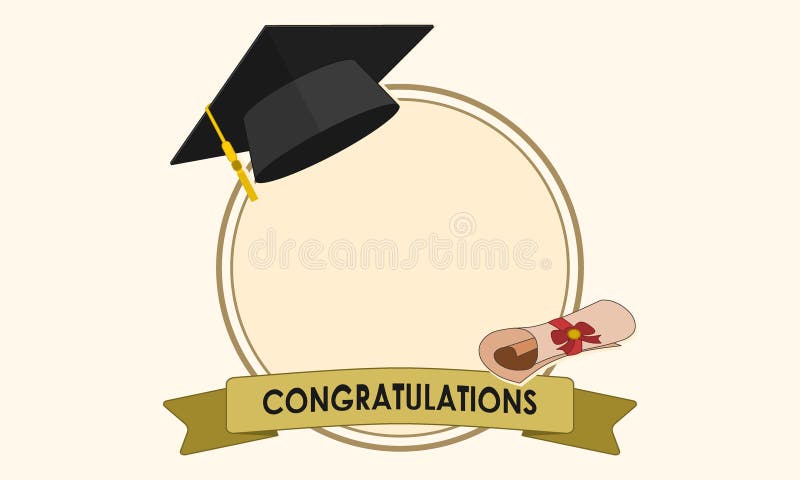 Circle Photo Frame with Graduation Cap and Certificate for Photo Booth ...