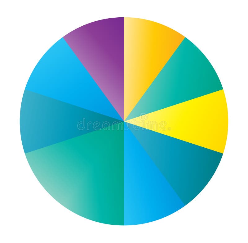 Circle Pie Chart, Pie Diagram Icon from 2 To 20 Sections. Simple, Basic ...