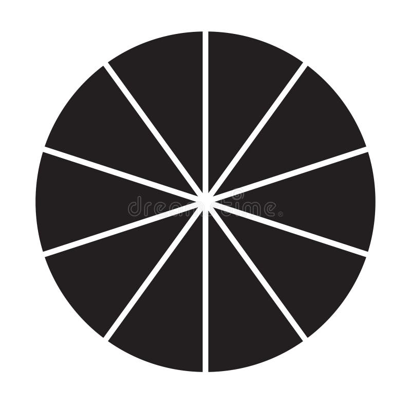 Circle Pie Chart, Pie Diagram Icon from 2 To 20 Sections. Simple, Basic ...