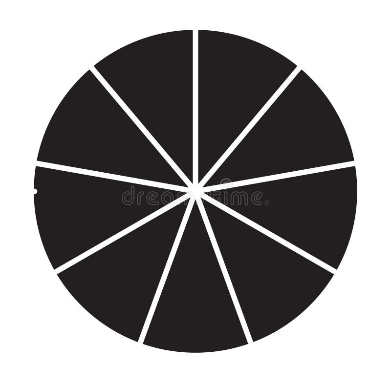 Circle Pie Chart, Pie Diagram Icon from 2 To 20 Sections. Simple, Basic ...