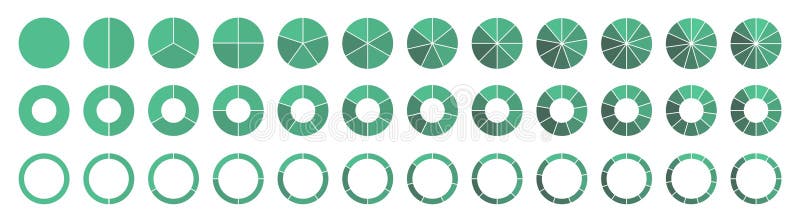 Circle Pie Chart Diagram. 2,3,4,5,6,7,8,9,10,11,12 Sections or Steps ...