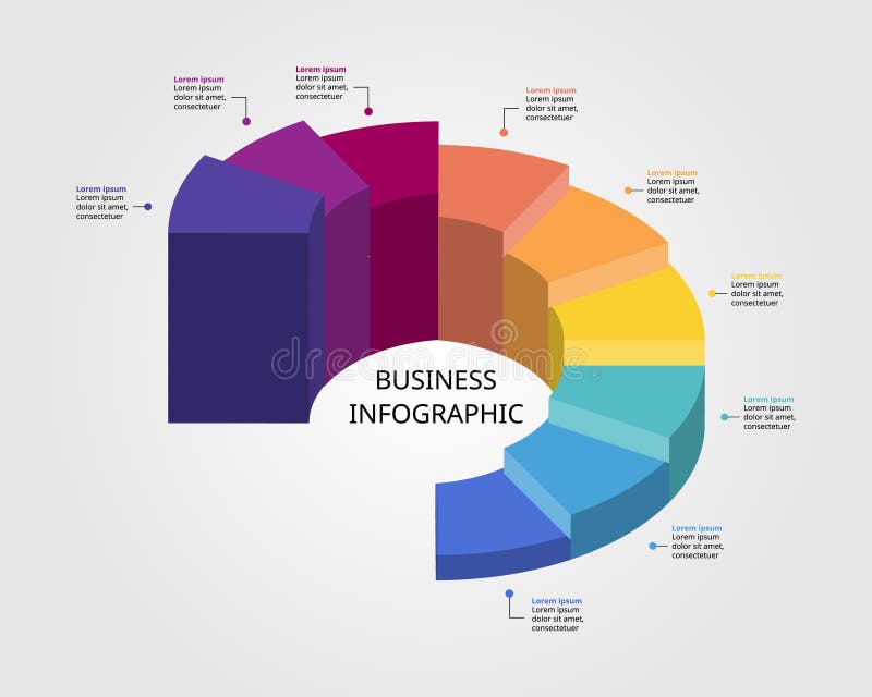 Circle Pie Chart Level Template for Infographic for Presentation for 9 ...