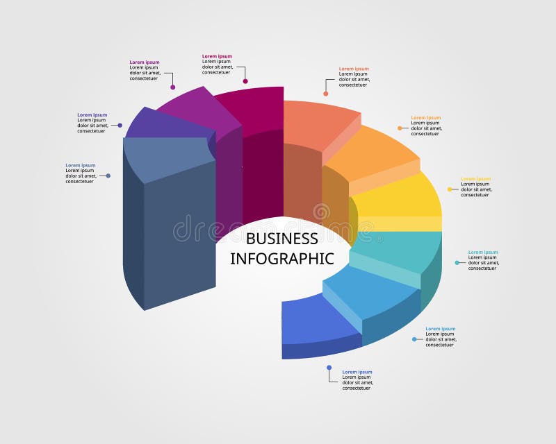 Circle Pie Chart Level Template for Infographic for Presentation for 10 ...