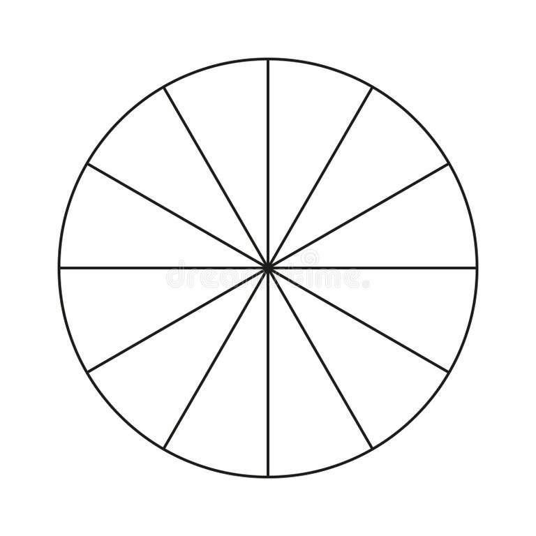 Circle Pie Chart. Progress Sectors. Twelve Sections or Steps. Diagram ...