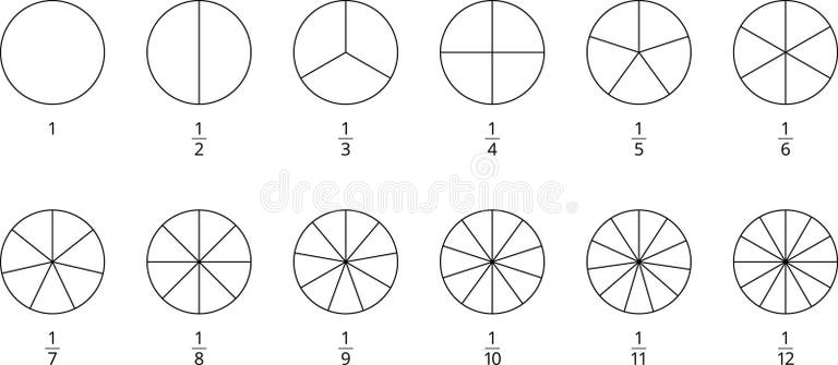 Circle Pie with Pieces. Segment Slice Set. Circles Divided in Segments ...
