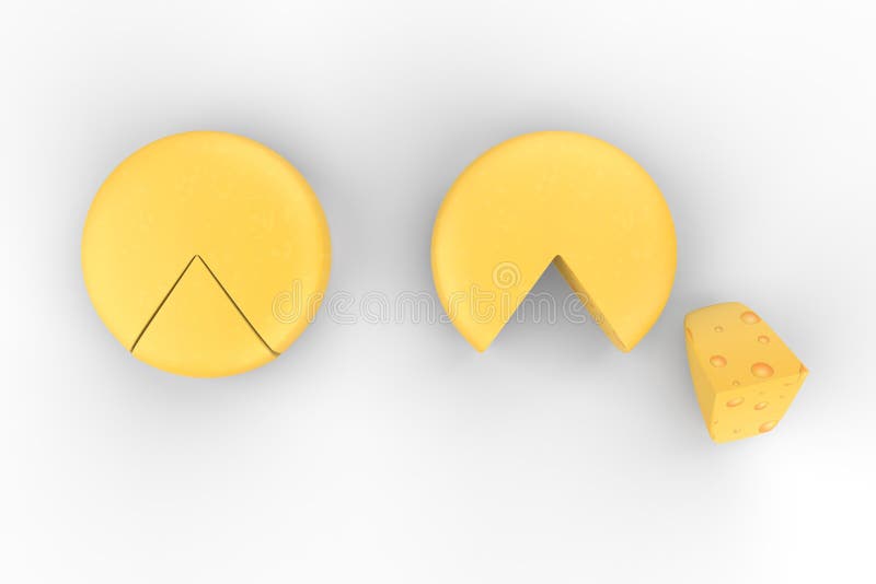 Circle and a Piece of Cheese Stock Illustration - Illustration of drawn ...