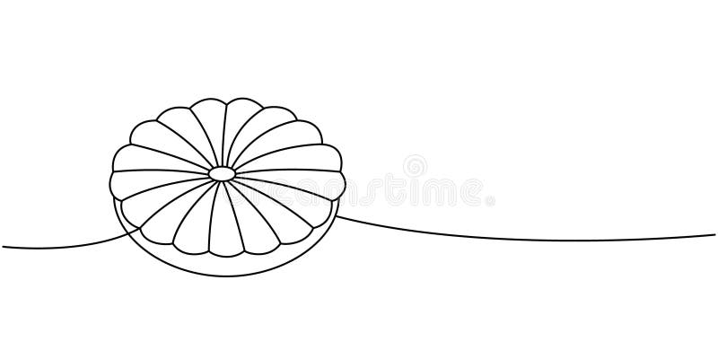 Circle Pillow One Line Continuous Drawing. Comfortable Fluffy Pillow ...