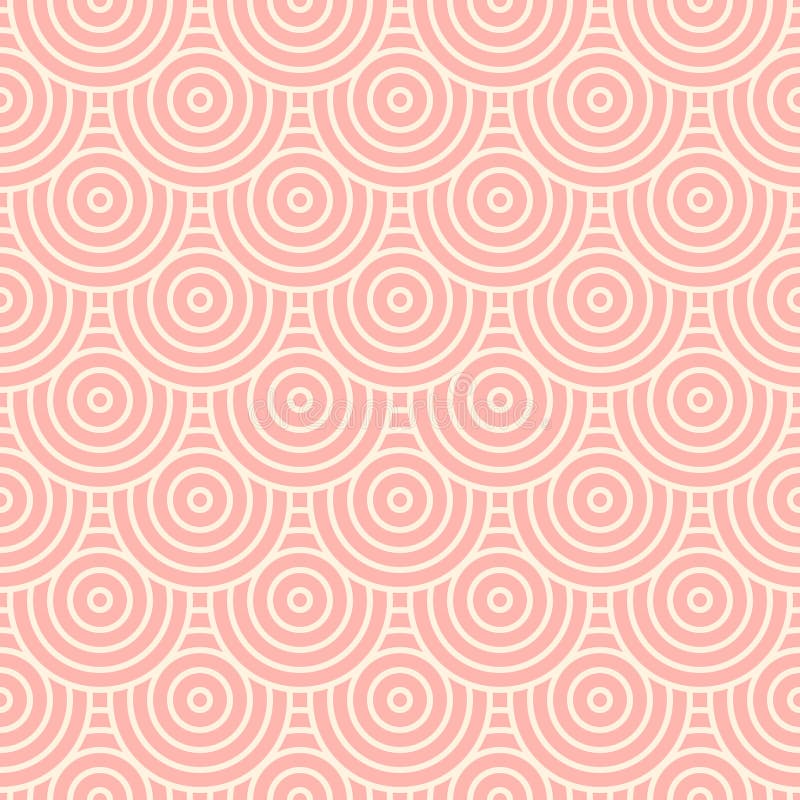 Geometric Pink Circles with an Outline. Seamless Pattern Stock Vector ...