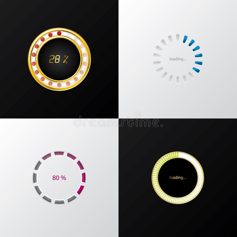 Circle progress indicators stock vector. Illustration of empty - 17202144