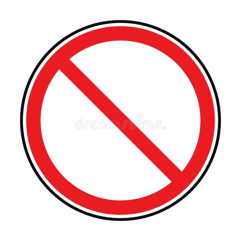 Circle Prohibited Sign with Red and Black Color Stock Illustration ...