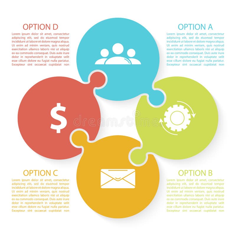 Circle Puzzle Infographic Template for Cycle Diagram, Graph, Web Design ...