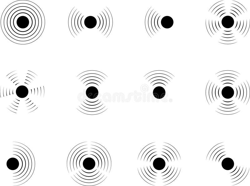 Circle Radar Wave. Sound Ripple Icon. Wave Sonar. Radar with Signal ...