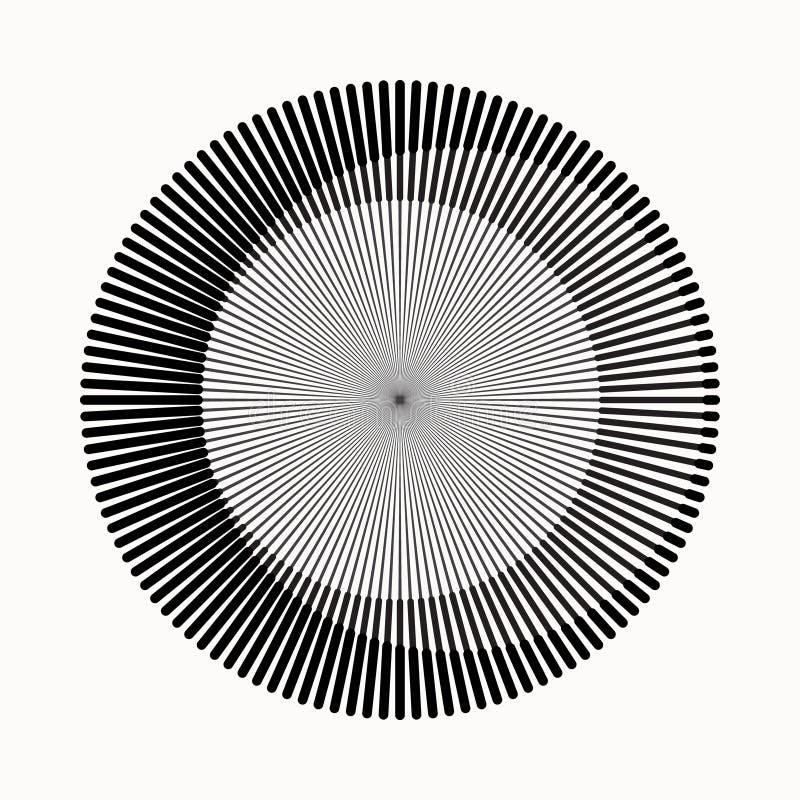 Circle from Radial Lines As Icon or Logo. Halftone White Design Element ...