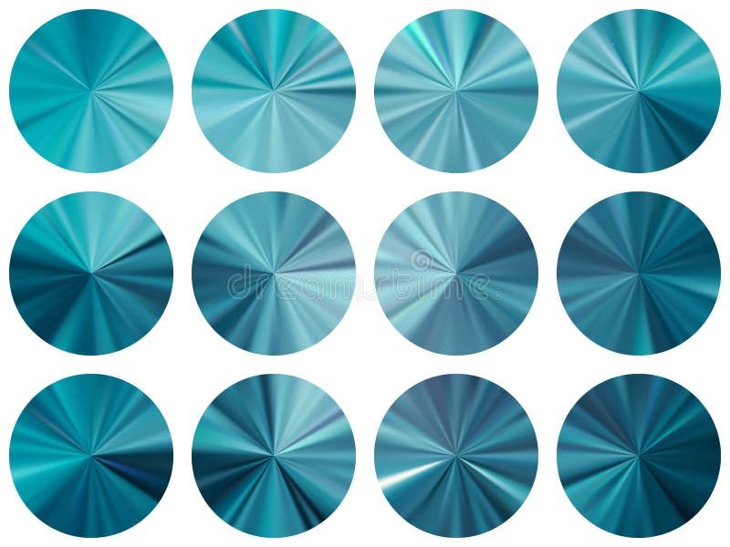 Circle Radial Metallic Gradient Web Elements Set Stock Illustration ...