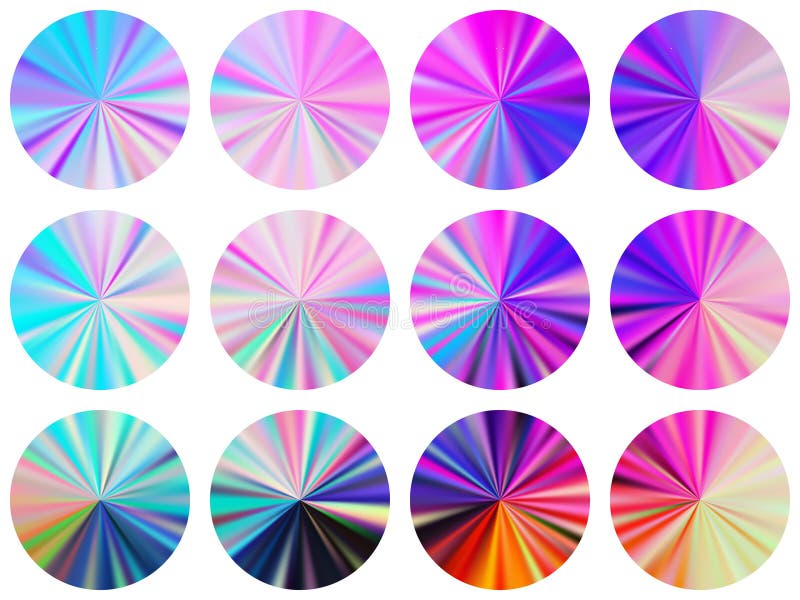 Circle Radial Metallic Gradient Web Elements Set Stock Illustration ...