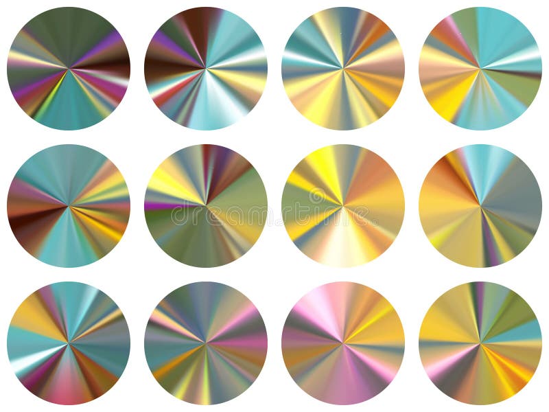 Circle Radial Metallic Gradient Web Elements Vector Set Stock Vector ...