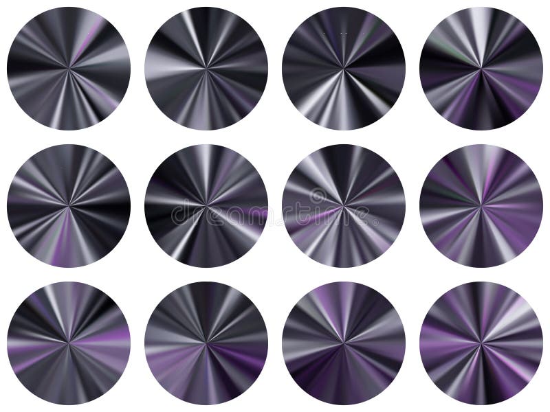 Circle Radial Metallic Gradient Web Elements Vector Set Stock Vector ...