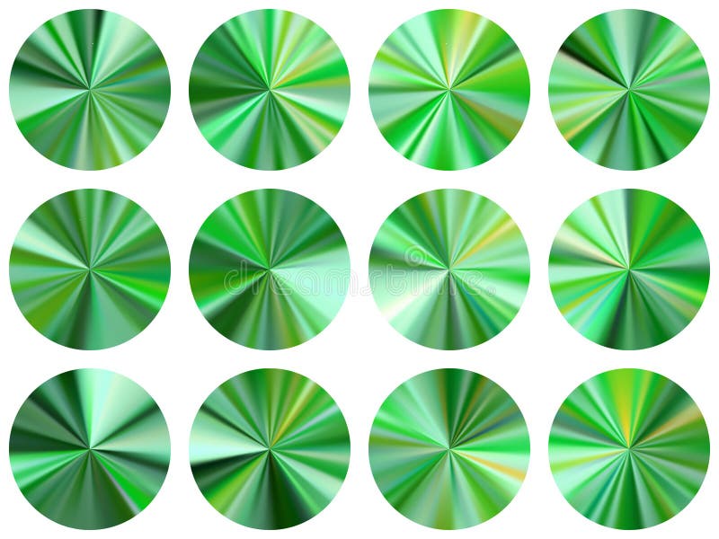 Circle Radial Metallic Gradient Web Elements Vector Set Stock Vector ...