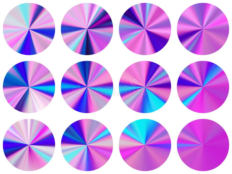 Circle Radial Metallic Gradient Web Elements Vector Set Stock Vector ...