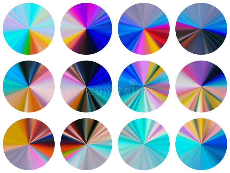 Circle Radial Metallic Gradient Web Elements Vector Set. Stock Vector ...