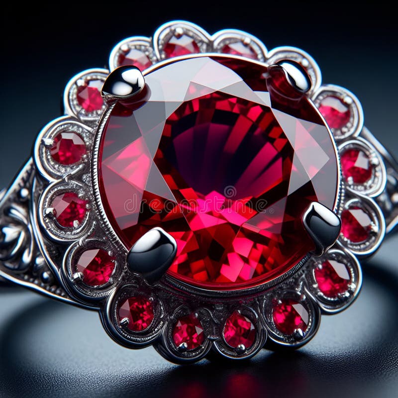Circle of Radiance: the Ruby Adorned Ring. Stock Illustration ...