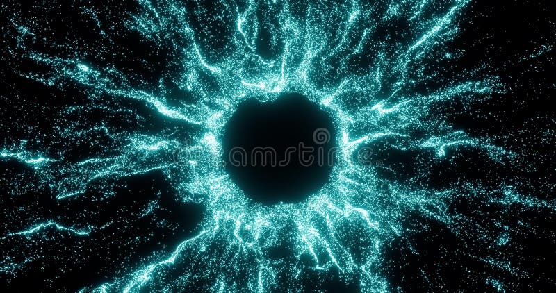 A Circle Radiates with Energy Set Consisting Particles Stock Footage ...