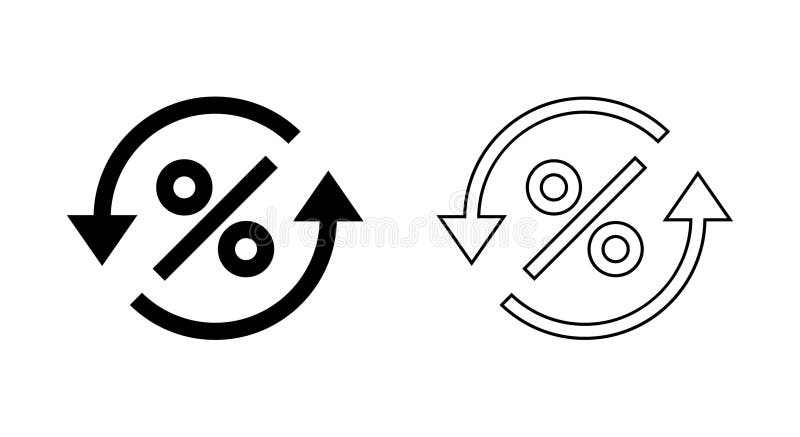 Circle Rate Convert Percent Icon. Round Exchange Concept Stock Vector ...
