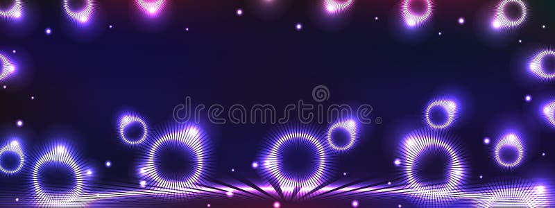 Circle Ray Light Effect Horizontal Banner Stock Vector - Illustration ...