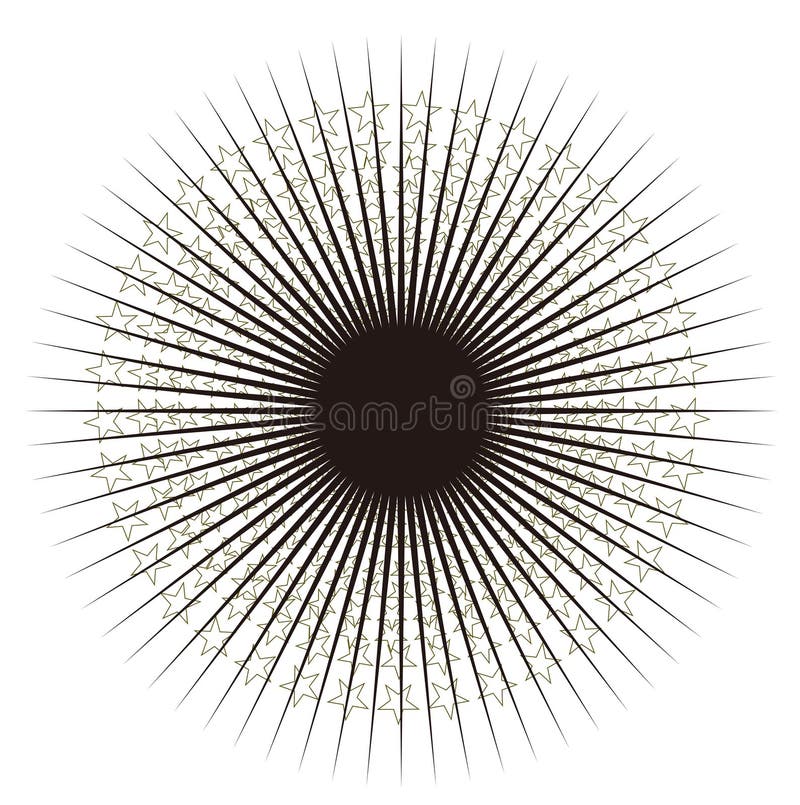 Circle and ray pattern stock illustration. Illustration of black - 13171851