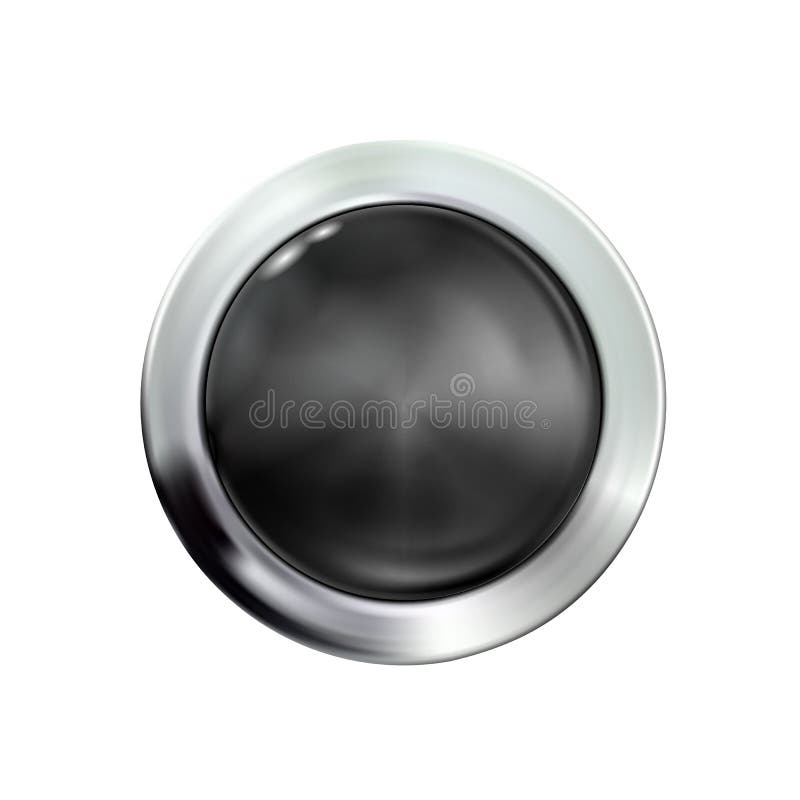 Circle Realistic Glossy Black Button. Vector Illustration Eps10 Stock ...