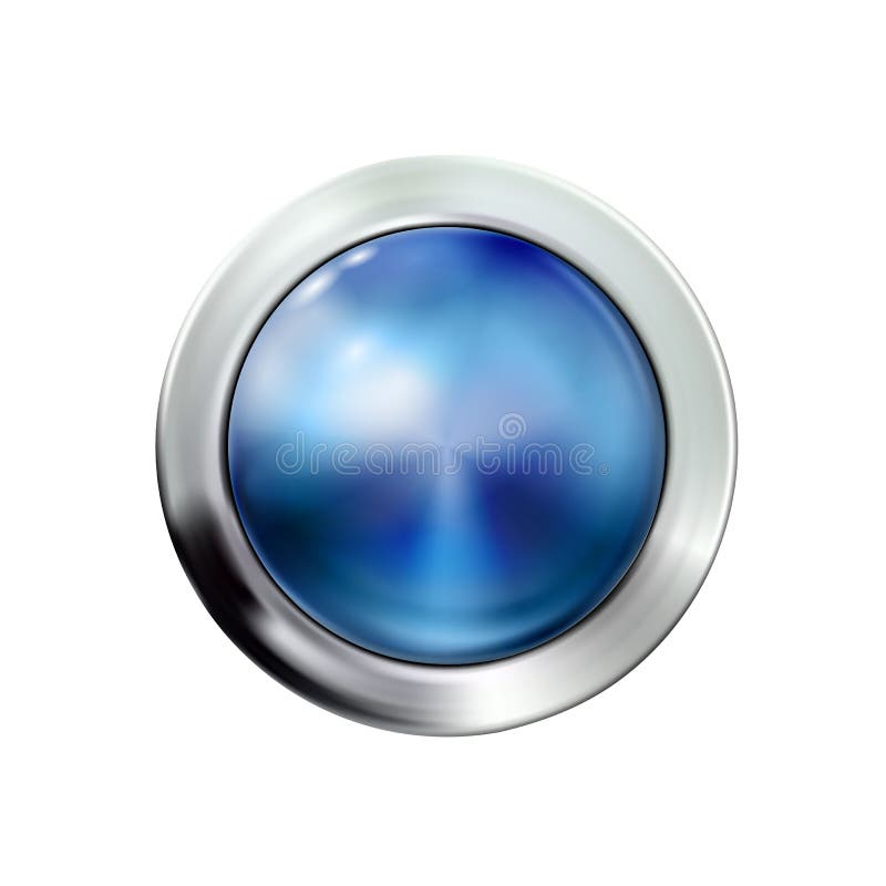 Circle Realistic Glossy Blue Button. Vector Illustration Eps10 Stock ...