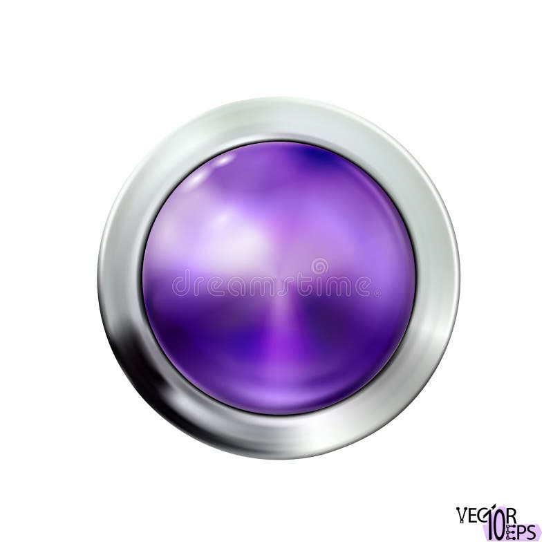 Circle Realistic Glossy Violet Button. Vector Illustration Eps10 Stock ...