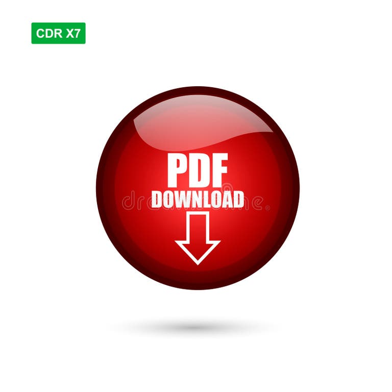 Circle Red Button Pdf Download Vector Isolated Stock Vector ...