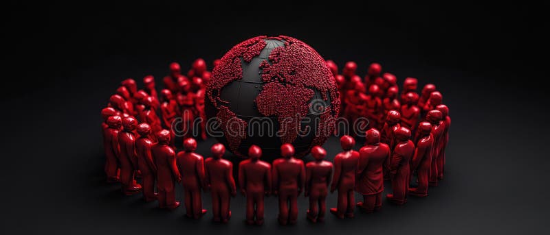 HUMAN CIRCLE AROUND the GLOBE Stock Image - Image of figures, inclusion ...