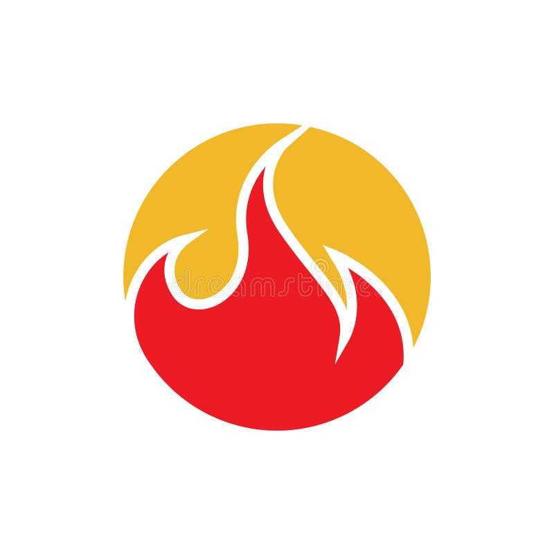 Circle with Red Fire Flame Logo Design Vector Graphic Symbol Icon Sign ...