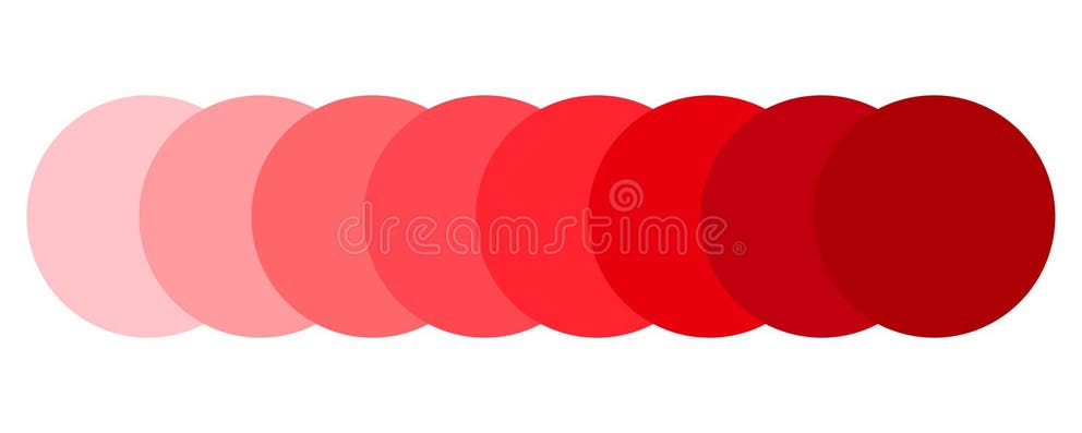 Circle Red Palette. Concentric Gradient Ring. Vector Round Design ...