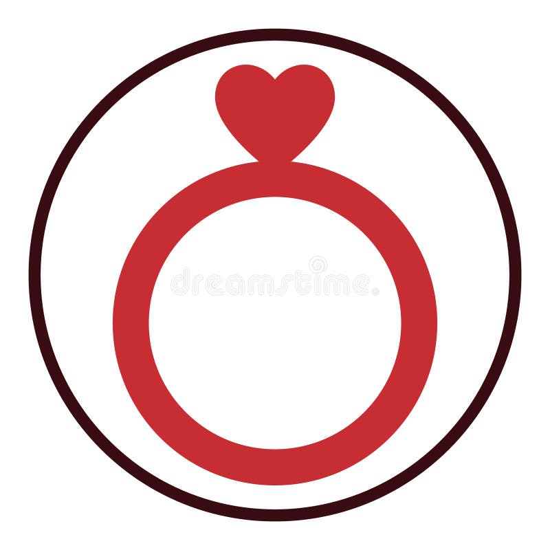 Circle with Red Ring with Heart Vector Icon - Love Sign Stock Vector ...