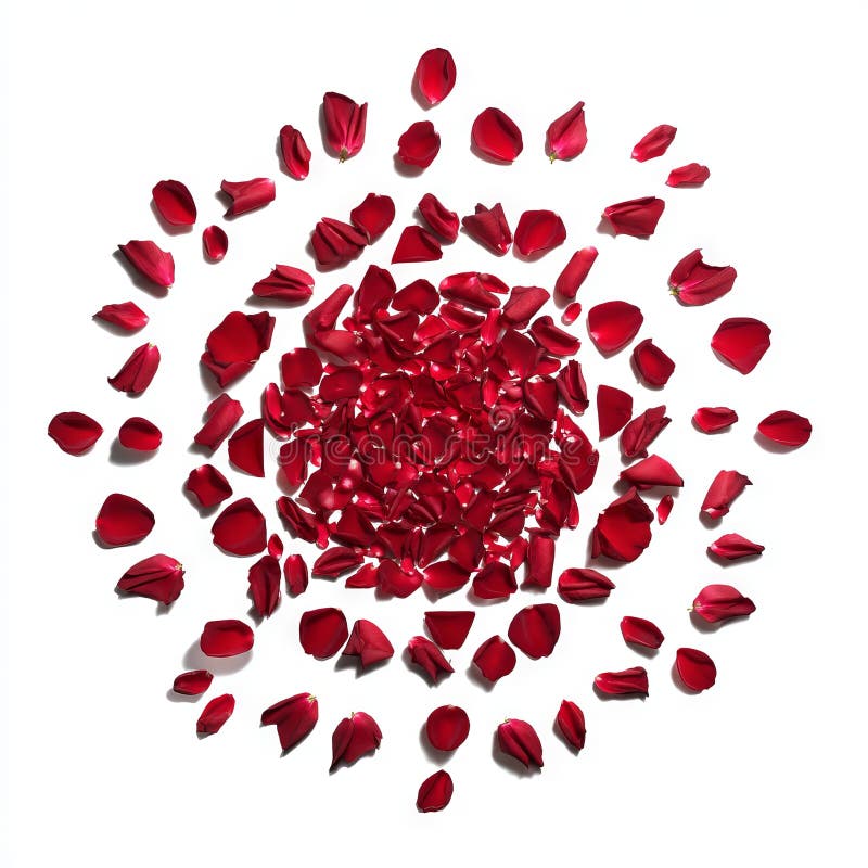 A Circle of Red Rose Petals on a White Surface Stock Image - Image of ...