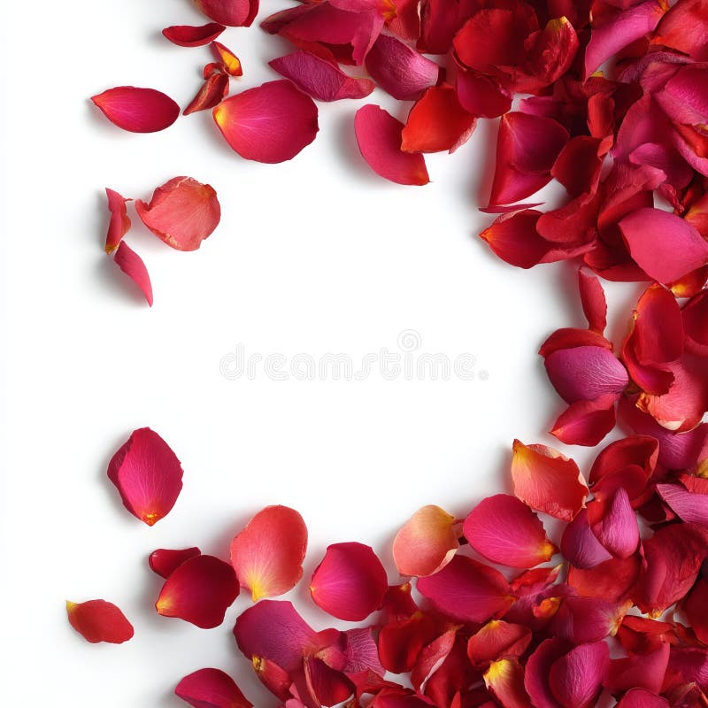 A Circle of Red Rose Petals on a White Surface Stock Image - Image of ...