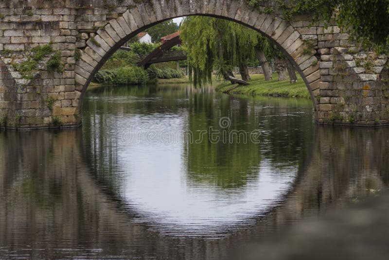Circle of the Reflection of the Bridge Stock Photo - Image of circle ...