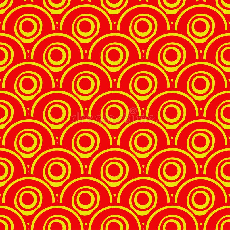 Circle Repeat Pattern Red and Yellow Stock Vector - Illustration of ...