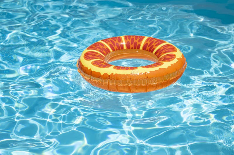 Circle Ring Float in Swimming Pool. Summer Background. Summer Backdrop ...
