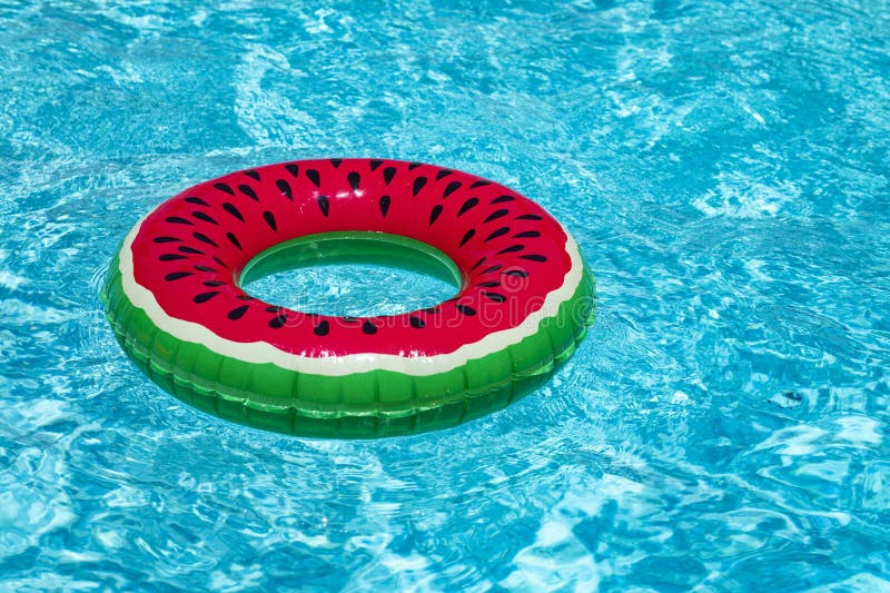 Circle Ring Float in Swimming Pool. Summer Background. Summer Backdrop ...