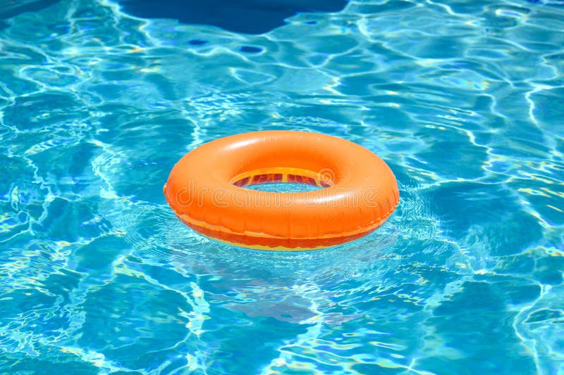 Circle Ring Float in Swimming Pool. Summer Background. Summer Backdrop ...