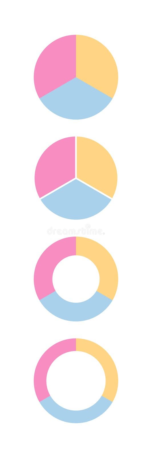 Circle and Ring Graph with Tree Segments. Piechart Section Template ...