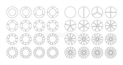 Circle and Ring Outline Structure Graph. Circle Section Template Stock ...