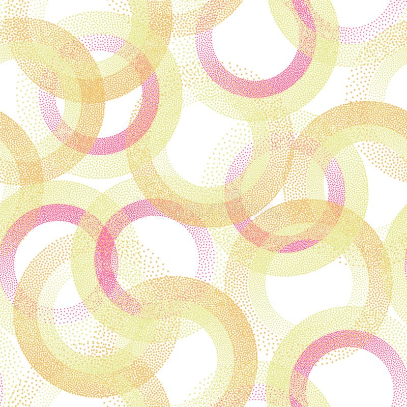 Circle Ring Shapes of Dots Contemporary Vector Seamless Pattern Stock ...