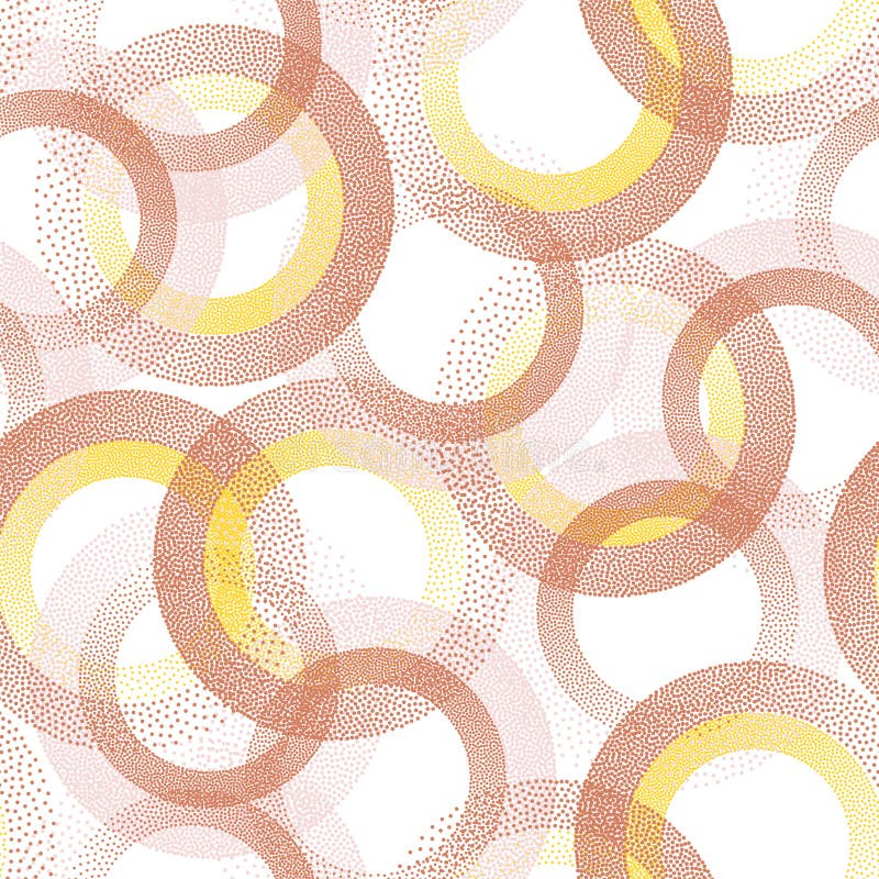 Circle Ring Shapes of Dots Contemporary Vector Seamless Pattern. Stock ...