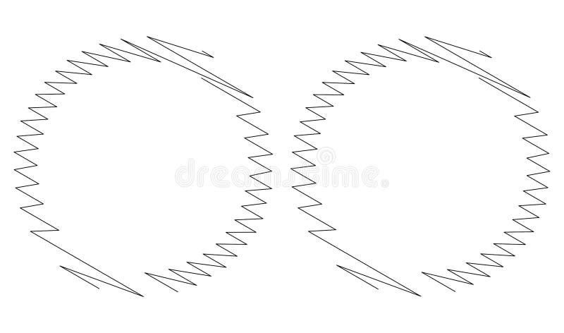 Circle and Ring Sketch, Doodle, Scrawl Random Lines Vector Elements ...