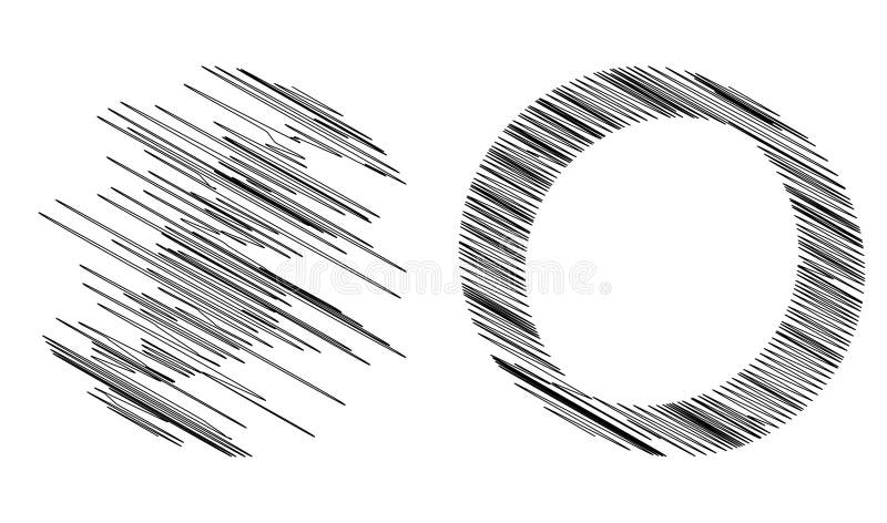 Circle and Ring Sketch, Doodle, Scrawl Random Lines Vector Elements ...